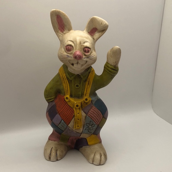 Vintage | Accents | Vintage Ceramic Easter Bunny 97s Creepy Cute | Poshmark